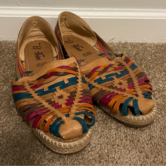 Flores | Shoes | Womens Colorful Woven Sandals | Poshmark